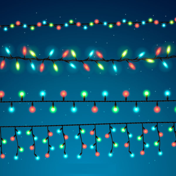 Новогодние гирлянды светящиеся разноцветные - скачать бесплатно шаблон ...