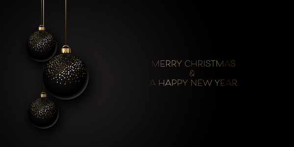 Новогодний черный фон с черными шарами - скачать бесплатно шаблон в ...