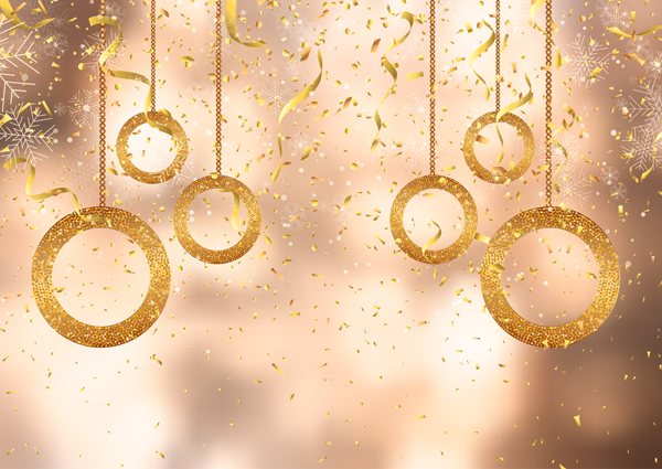 Новогодний темный фон с елочными шарами - скачать бесплатно шаблон в ...