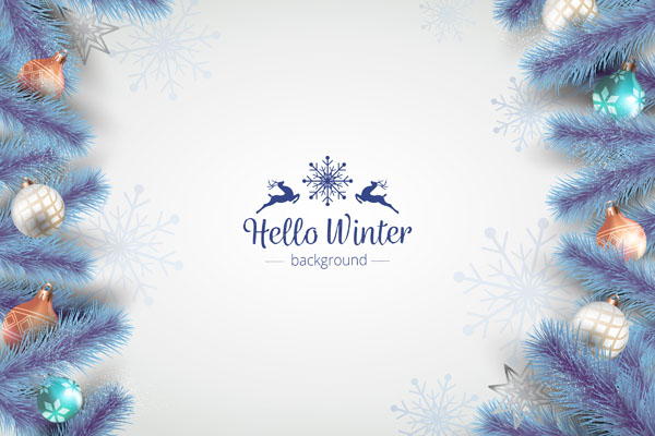 Новогодний фон с голубыми ветками елок - скачать бесплатно шаблон в ...